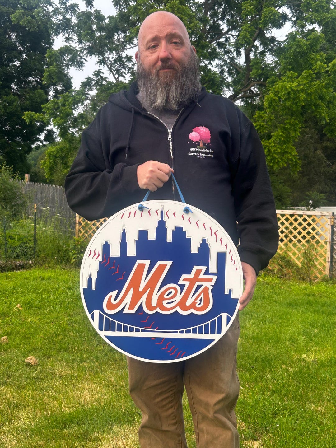 Handmade New York Mets Wood Sign: NYC Skyline & Bridge - MLB Wall Art ...