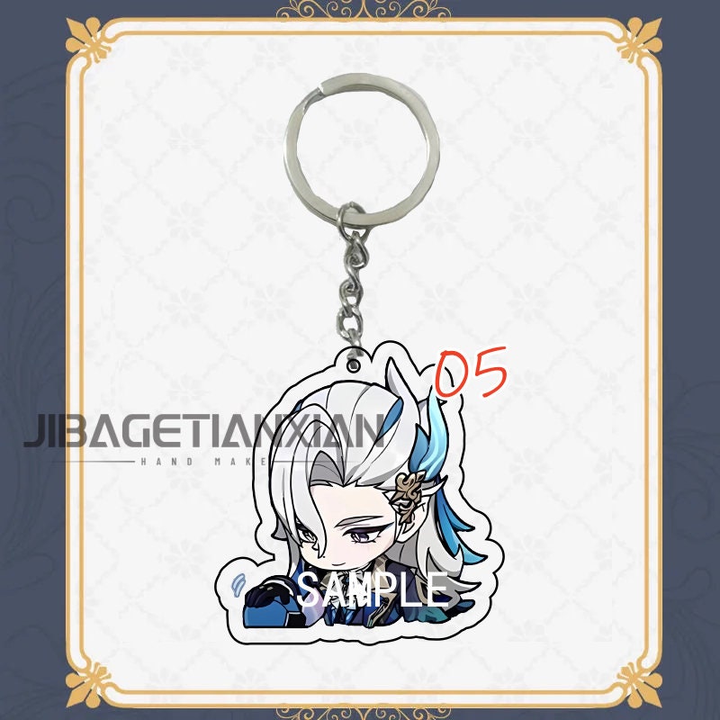 Customizable,genshin Impact Neuvillette Keychain, Genshin Impact Art ...