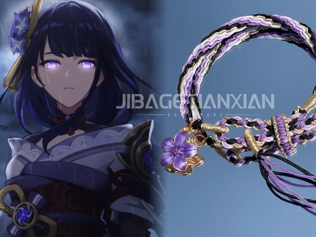 Customizable,genshin Impact Raiden Shogun Inspired Woven Bracelet ...