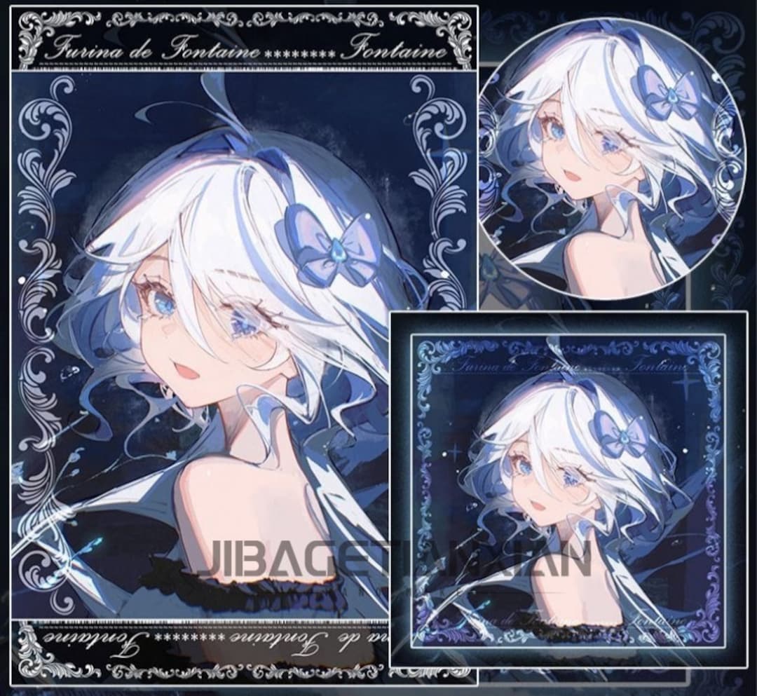 Genshin Impact :furina Glance Back Badge,polaroid,laser Card,genshin ...