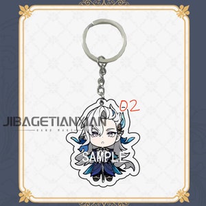 Customizable,genshin Impact Neuvillette Keychain, Genshin Impact Art ...