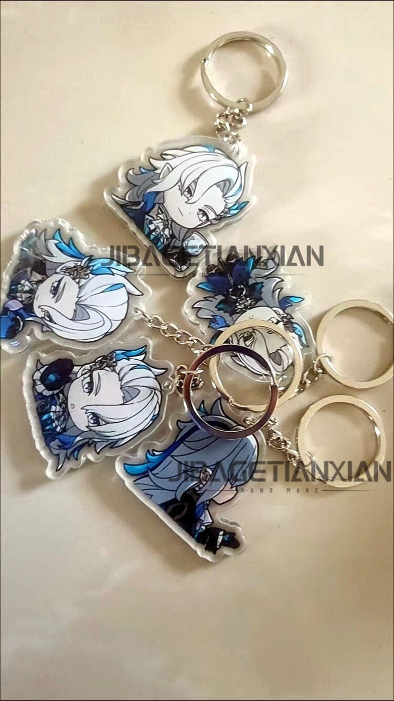 Customizable,genshin Impact Neuvillette Keychain, Genshin Impact Art ...