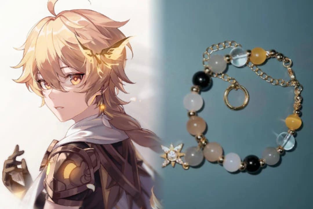 Customizable,genshin Impact Aether Bracelet, Custom Traveler Gemstone ...