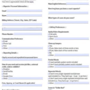 Basic PDF Court Reporter Preference Form - Etsy