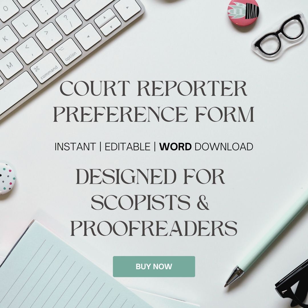 Delicate Word Court Reporter Preference Form - Etsy