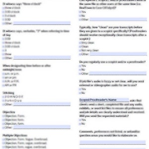 Basic PDF Court Reporter Preference Form - Etsy