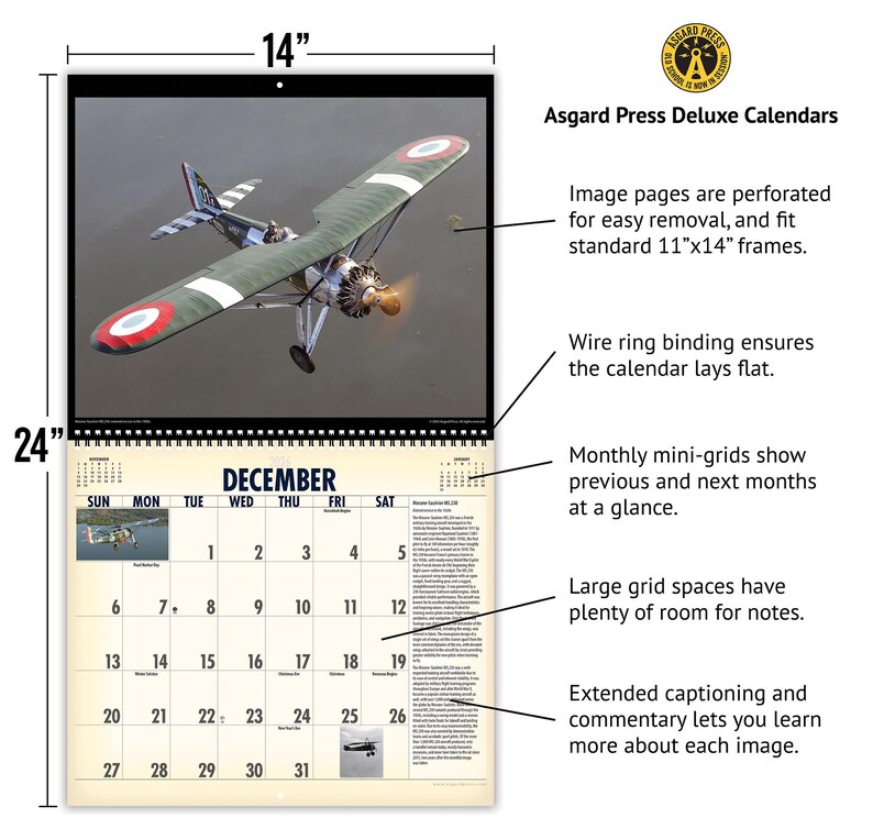 2026 Vintage Airplanes Deluxe Calendar – Historical Aircraft ...