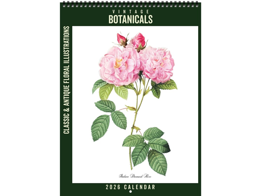 2026 Vintage Botanicals Deluxe Calendar – Antique Floral Art, Frameable ...