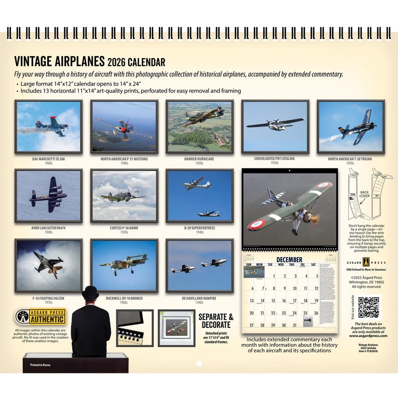 2026 Vintage Airplanes Deluxe Calendar – Historical Aircraft ...