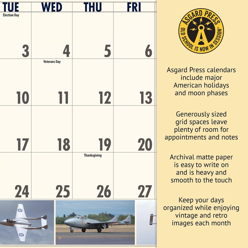 2026 Vintage Airplanes Deluxe Calendar – Historical Aircraft ...