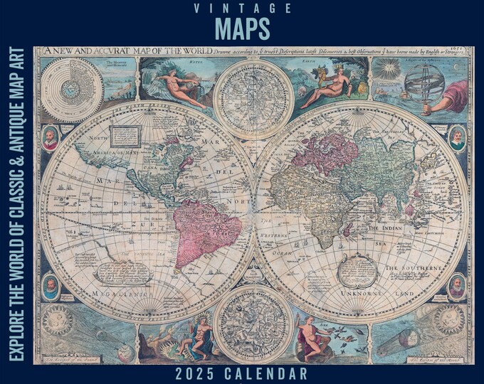 2025 Vintage Maps Calendar – Antique Map Art With Commentary | Map ...