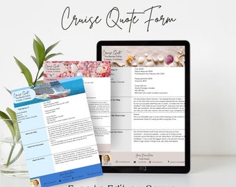 Simple Cruise Quote Editable Cruise Quote for Travel Agents Advisors ...