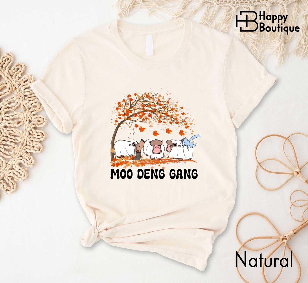 Moo Deng Gang Shirt, Fall Season Shirt, Fall Hippo Shirt, Autumn Shirt ...