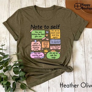 Note De Self Shirt,teacher Shirt,elementary Teacher T-shirt,mental ...