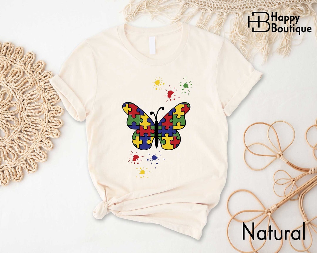 Autism Shirt,butterfly Autism Shirt,butterfly Shirt,puzzle Shirt,puzzle ...