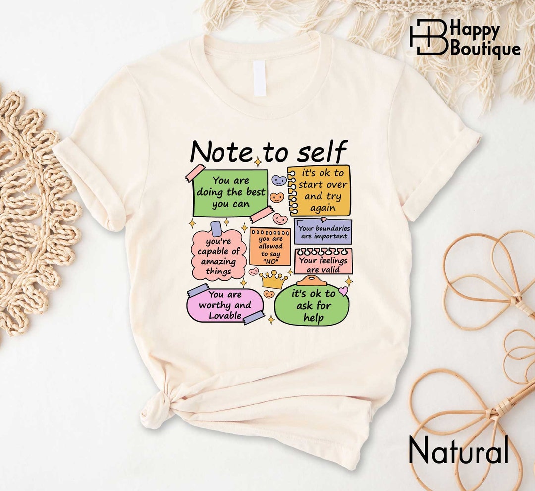Note De Self Shirt,teacher Shirt,elementary Teacher T-shirt,mental ...