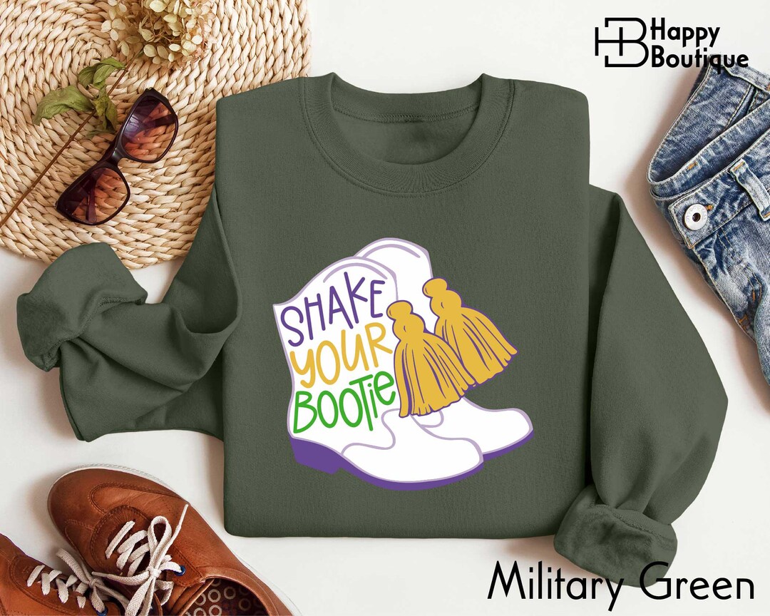 Shake Your Bootie Shirt, Mardi Gras Sweatshirt, Funny Mardi Gras T ...