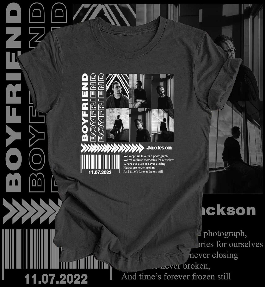 Custom Boyfriend Shirt, Custom Photo Shirt,custom Text Shirt,boyfriend ...