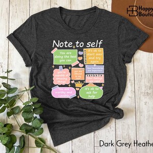 Note De Self Shirt,teacher Shirt,elementary Teacher T-shirt,mental ...
