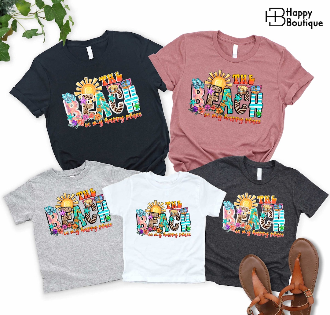 The Beach is My Happy Place Shirt, Beach Shirt, Family Vacation Shirts ...