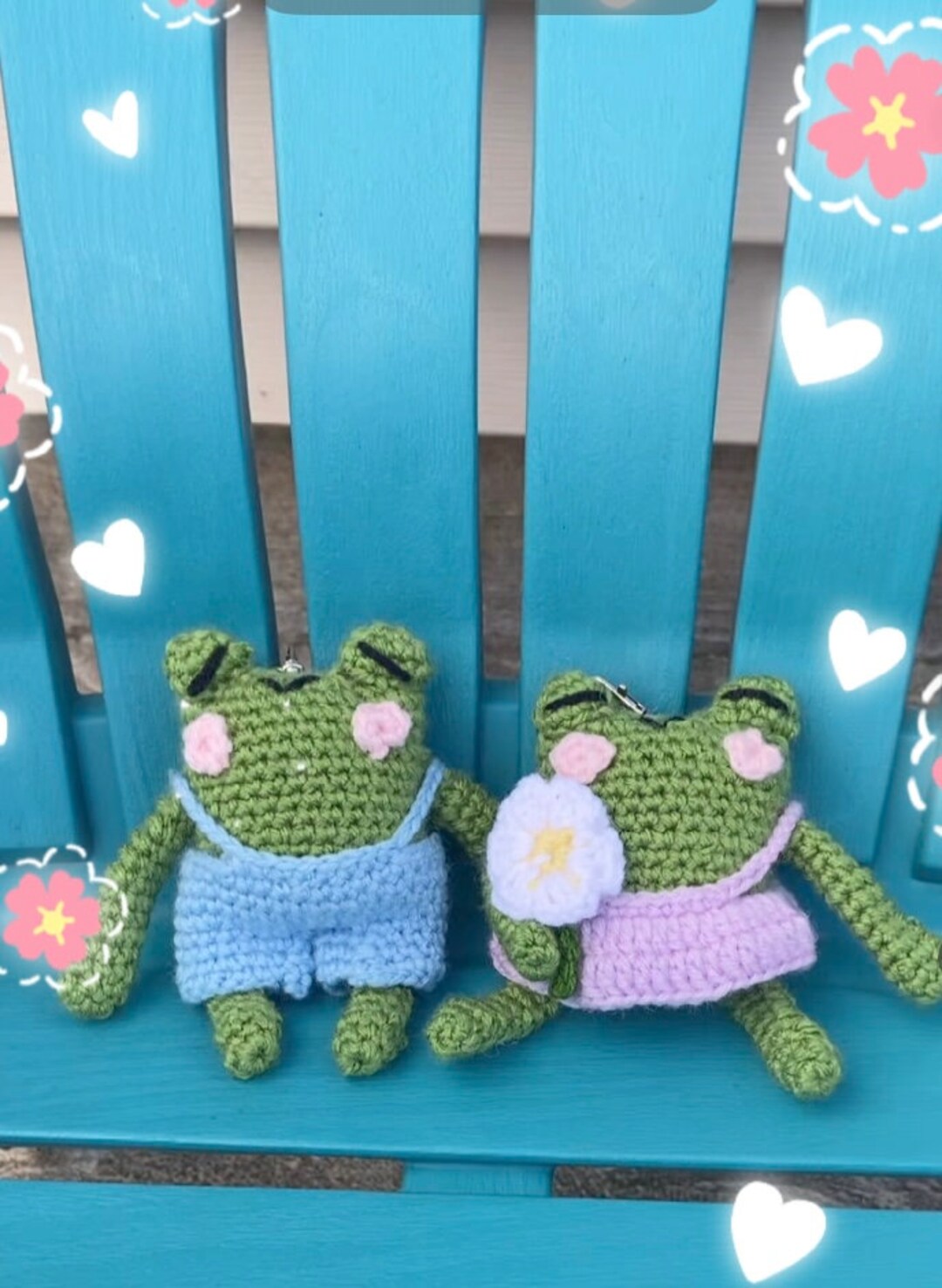 Cute Frog Amigurumi Matching Couple Keychain - Etsy