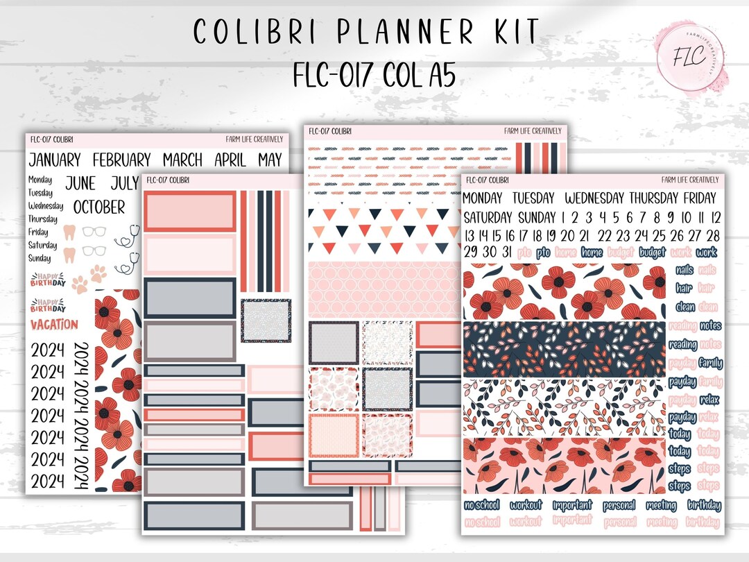 Colibri A5 Sticker Kit - Poppy - Etsy