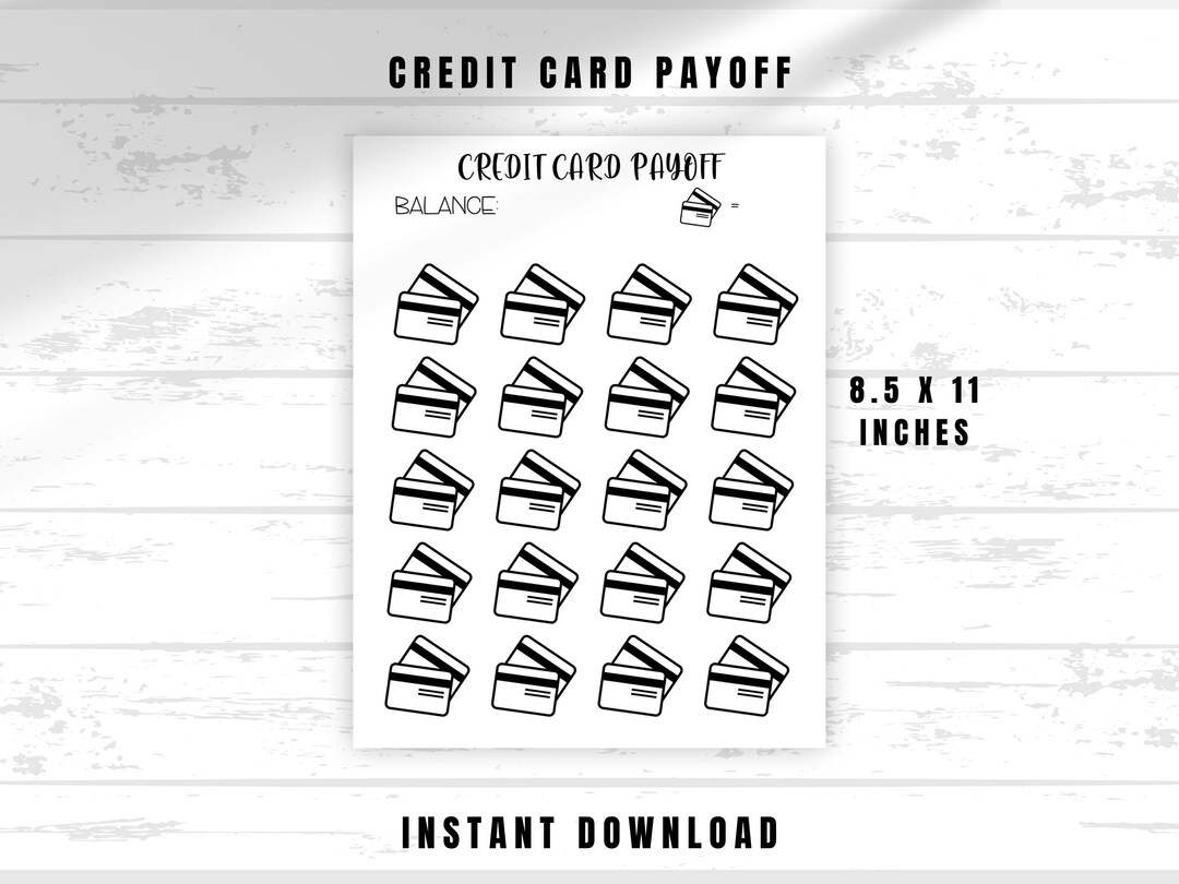 Credit Card Payoff Planner Insert Letter Size HP Big - Etsy