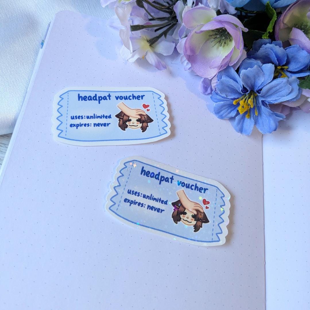 Headpat Voucher Sticker - Etsy