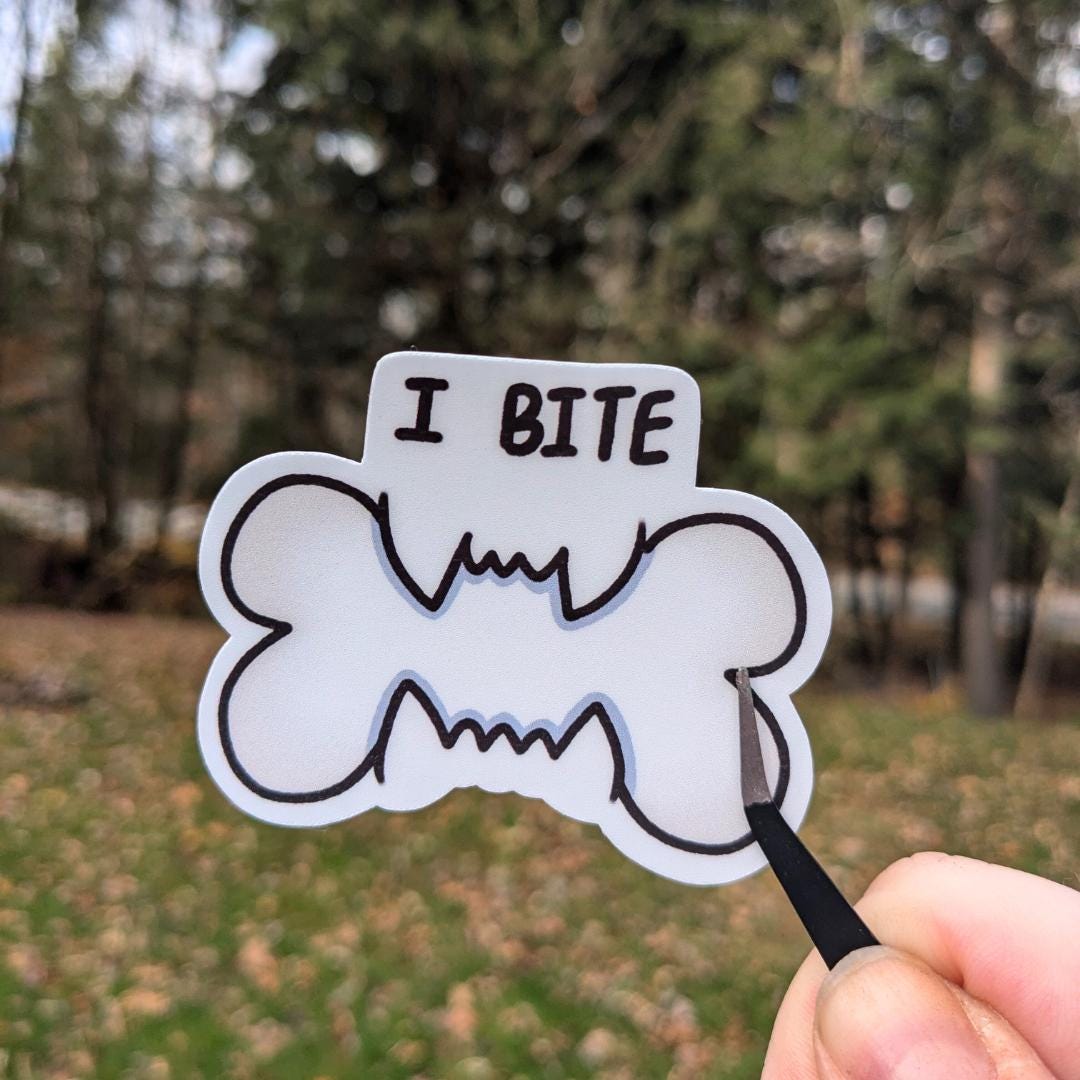 I Bite Sticker - Etsy