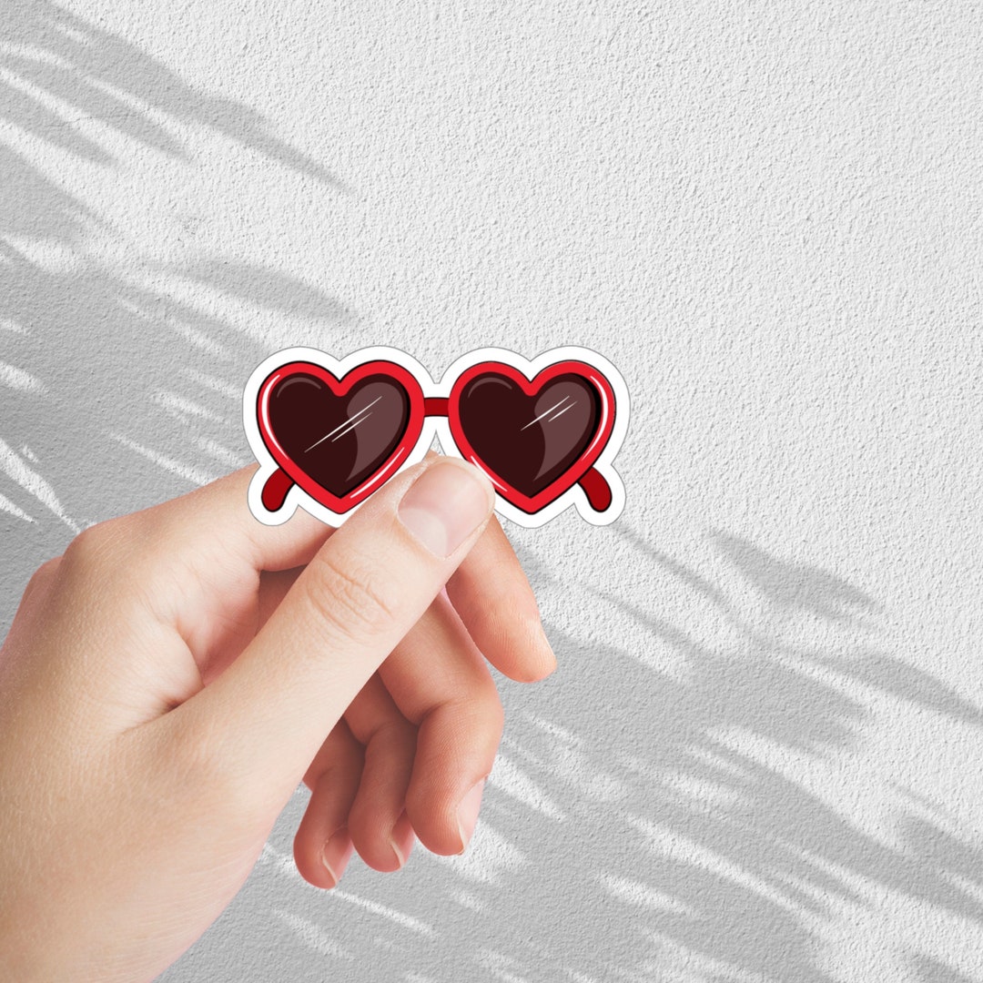 Red Heart Sunglasses Sticker, Taylor Swift Sticker, Red Album Sticker ...