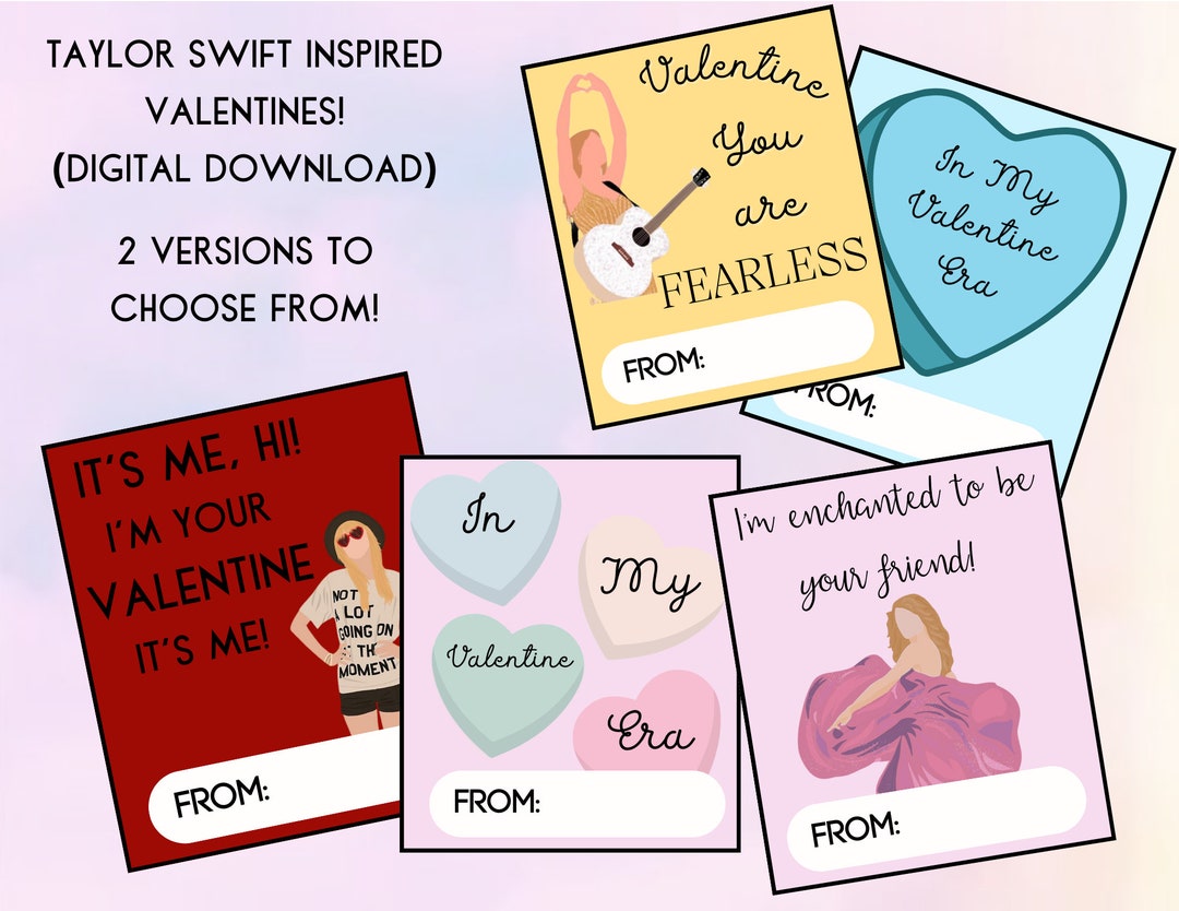 Taylor Swift Valentine's Day Cards Students Children Elementary Kids ...