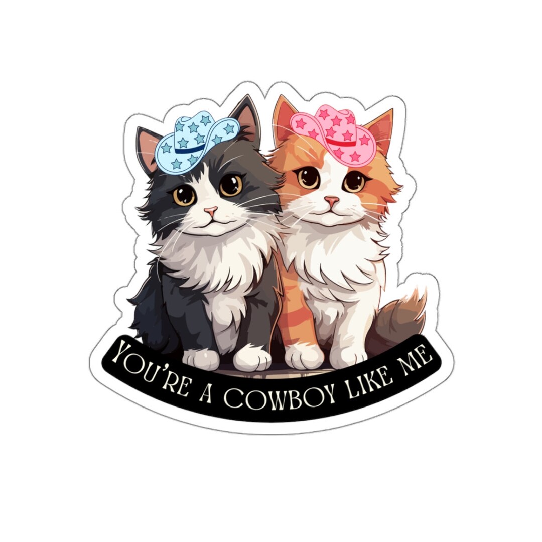 Taylor Swift Cowboy Like Me Sticker, Evermore Sticker, Cat Sticker ...