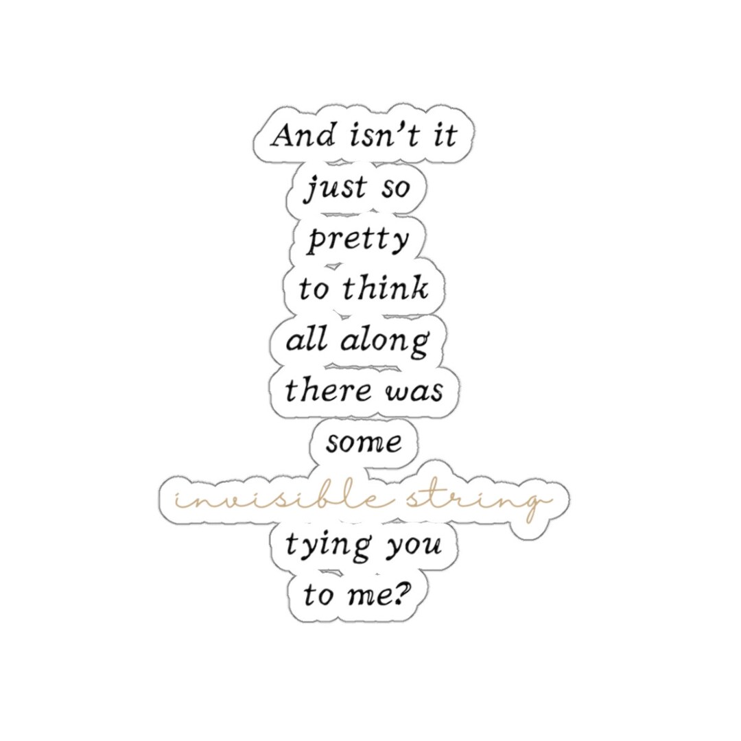 Taylor Swift Folklore Invisible String Lyrics Sticker Etsy