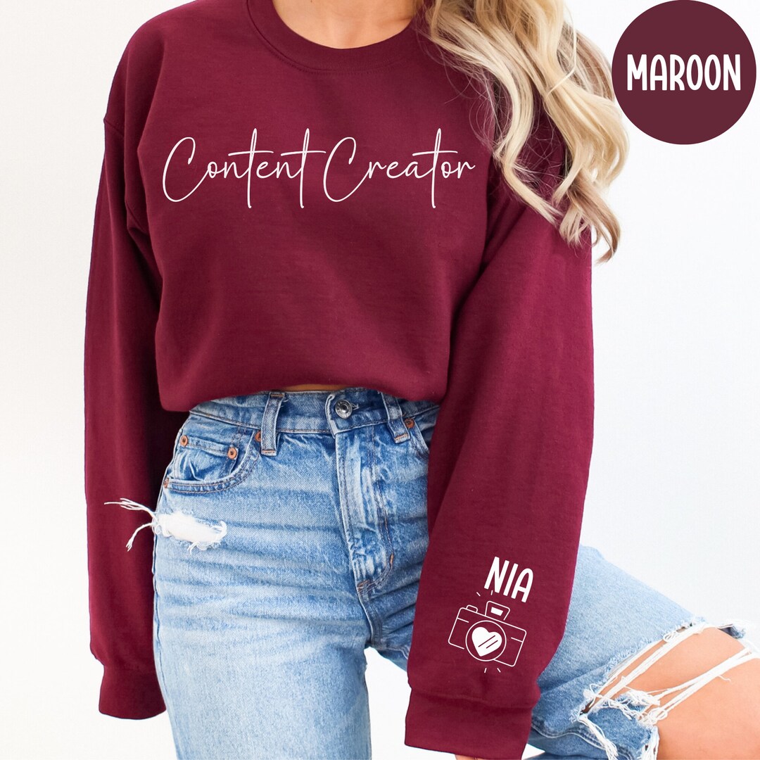 Custom Content Creator Sweatshirt, Personalized Influencer Sweatshirt, Customized Gift for ...
