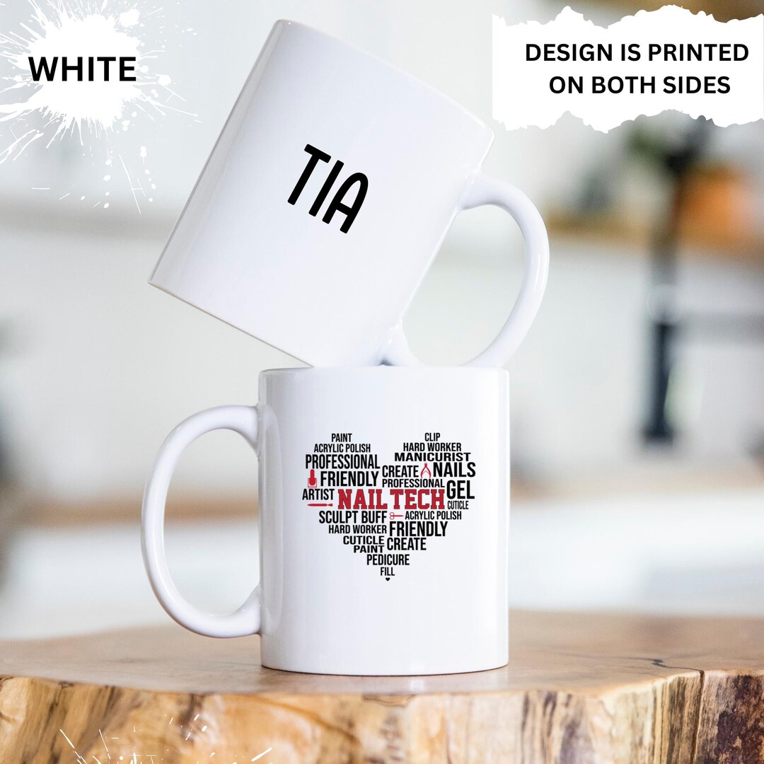 Custom Nail Tech Mug, Personalized Nail Technician Cup, Customized Nail ...