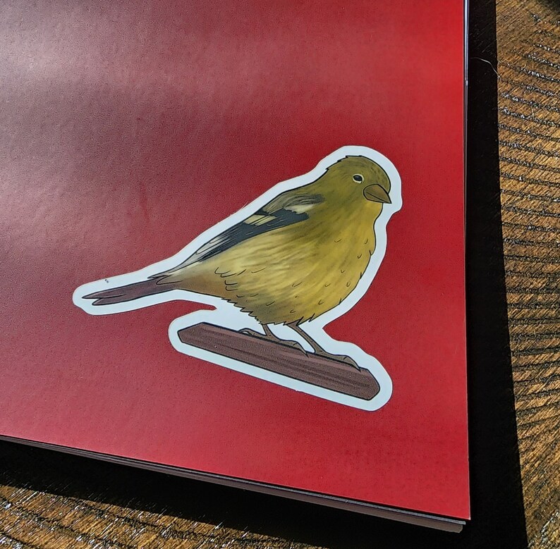 Bird Sticker - American Goldfinch Sticker | Waterproof Vinyl Sticker ...