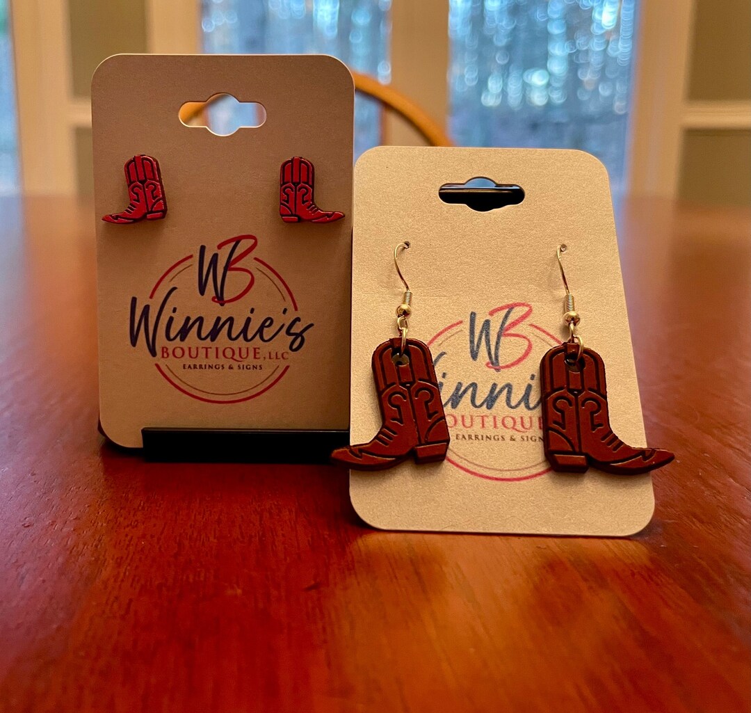 Cowboy Boot Earrings Cowgirl Boot Earrings Country - Etsy