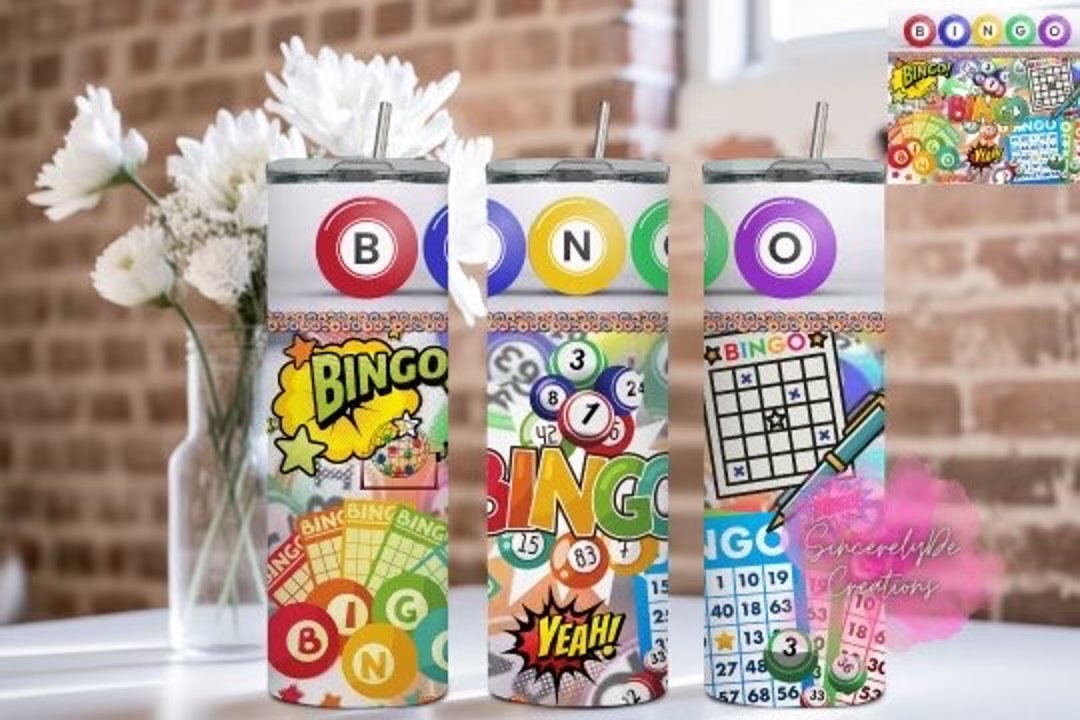 BINGO Tumbler, 20 Oz Skinny Straight Tumbler. Stainless Steel Tumbler ...