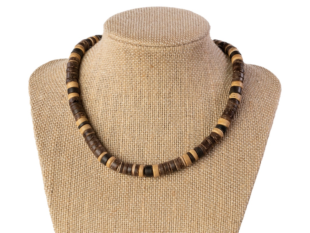 Brown Coconut Shell Necklace | Coco Beaded Necklace | Summer Swim ...