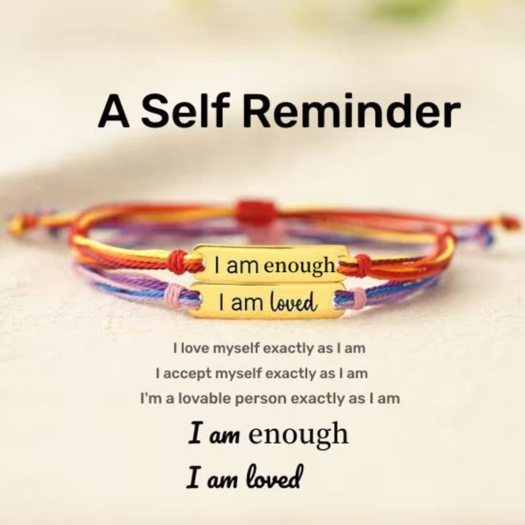 A Self-reminder I Am Enough Bracelet I Am Blessed Bracelet - Etsy