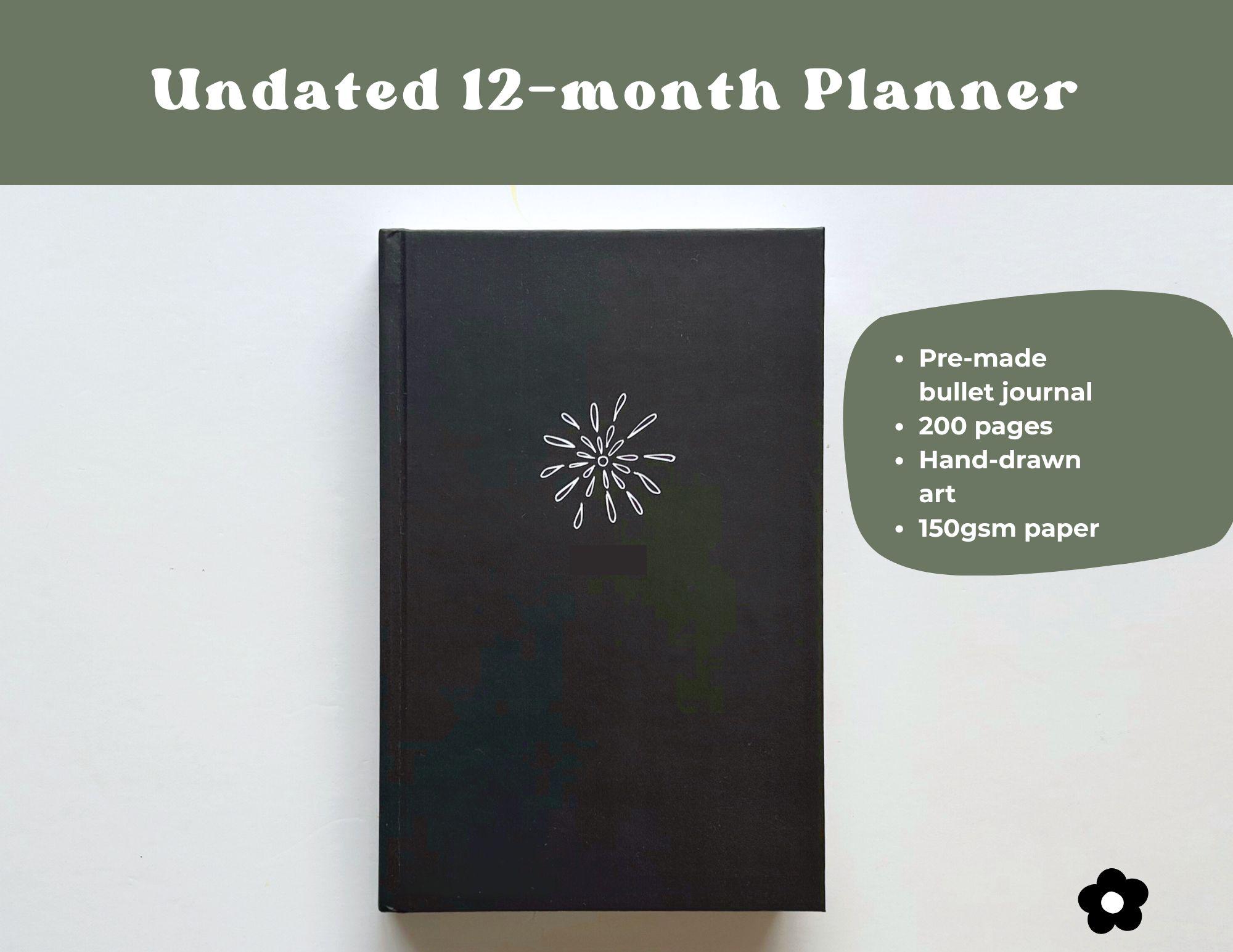 Pre-made Bullet Journal Undated Planner A5 | Hand-drawn Art on Every ...