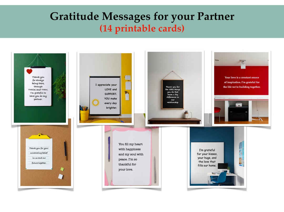Gratitude Messages for Your Partner, Gratitude Cards for Your Partner ...