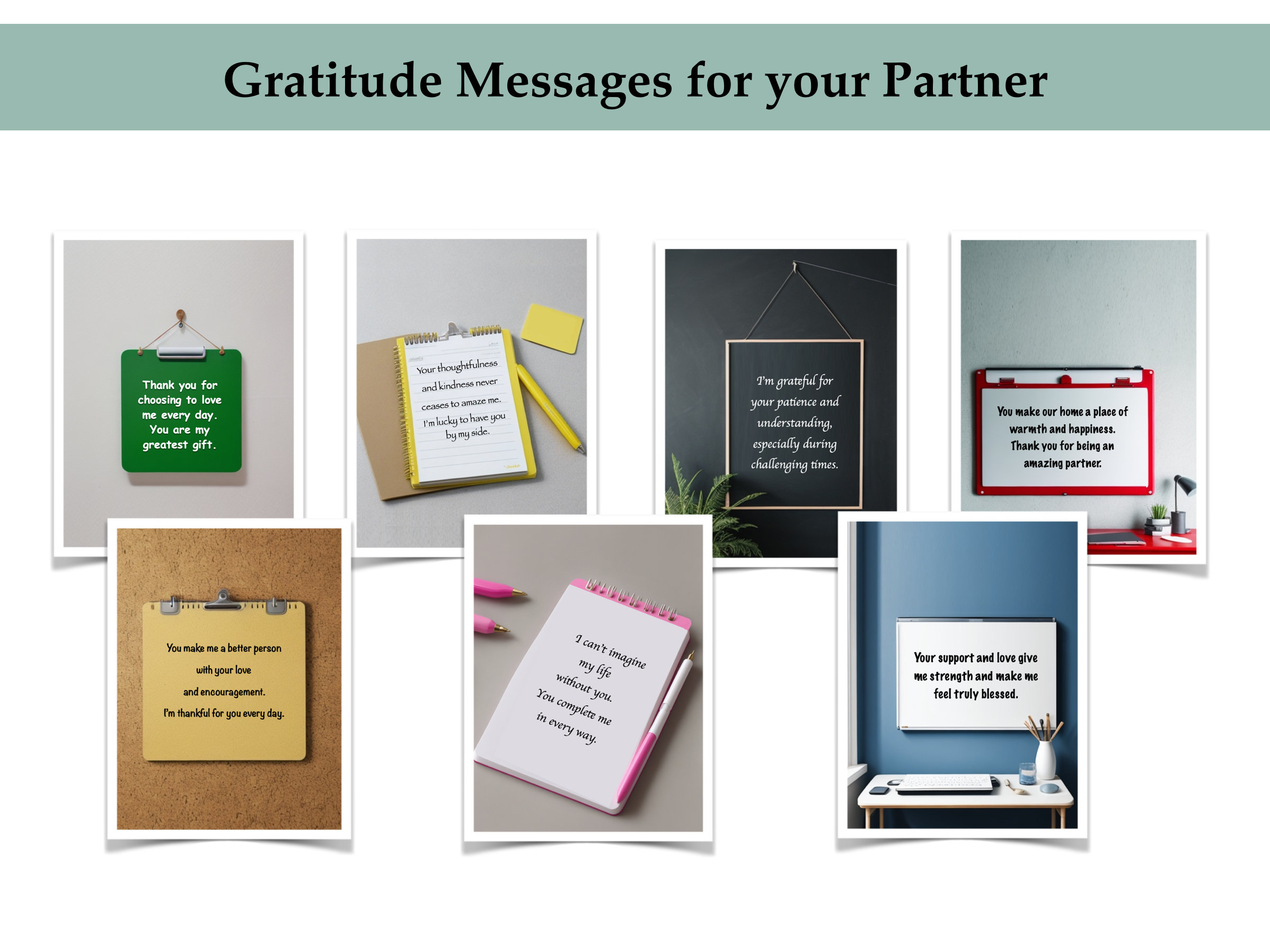 Gratitude Messages for Your Partner, Gratitude Cards for Your Partner ...