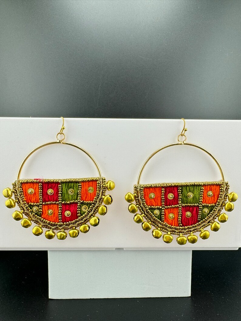 Beaded Pastel Multicolor Heart With Tassel Earring/handmade Earring ...