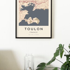 TOULON France Map Print | Map of Toulon | Digital Wall Art | Toulon ...