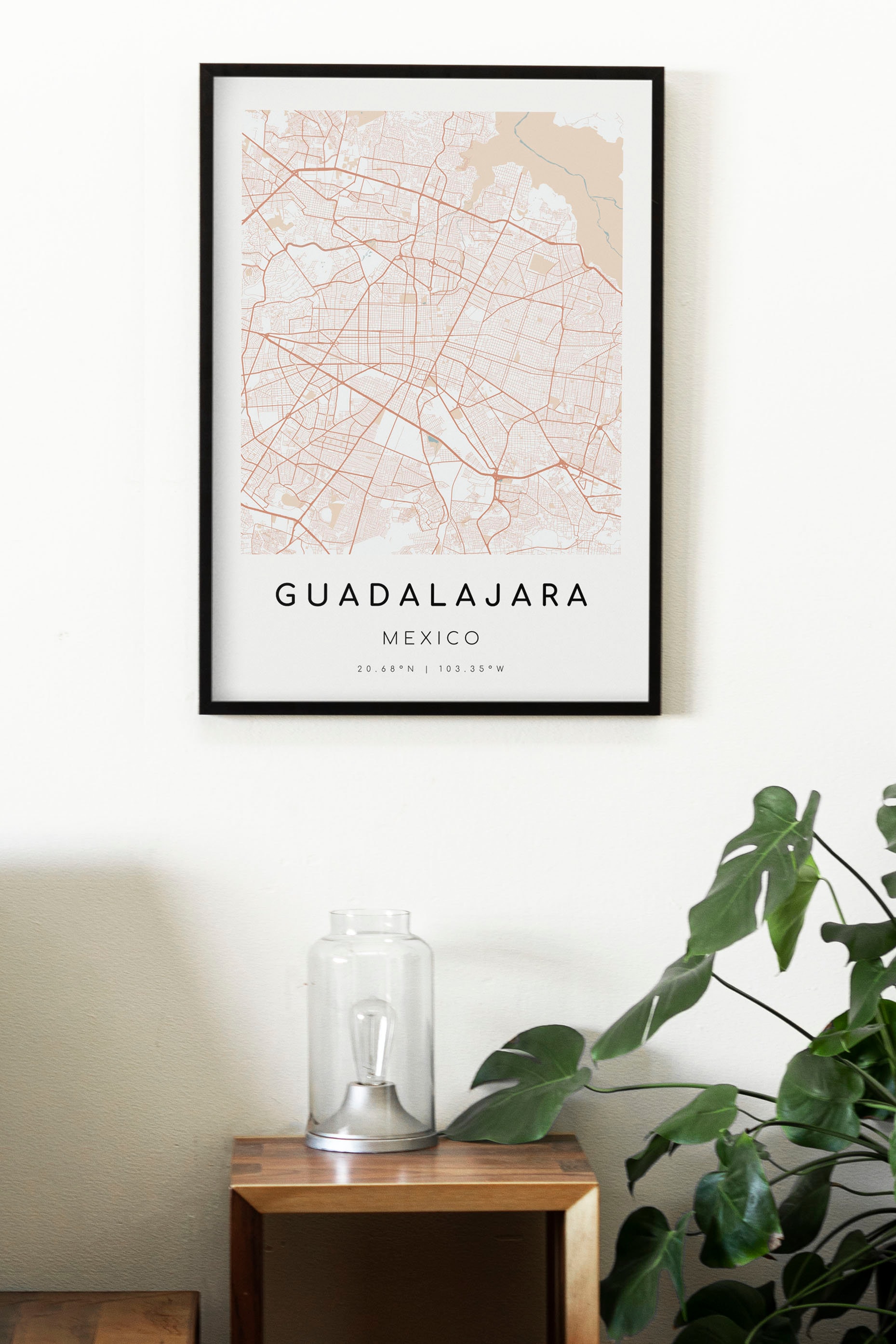 GUADALAJARA Mexico Map Print Map of Guadalajara Digital Wall Art ...