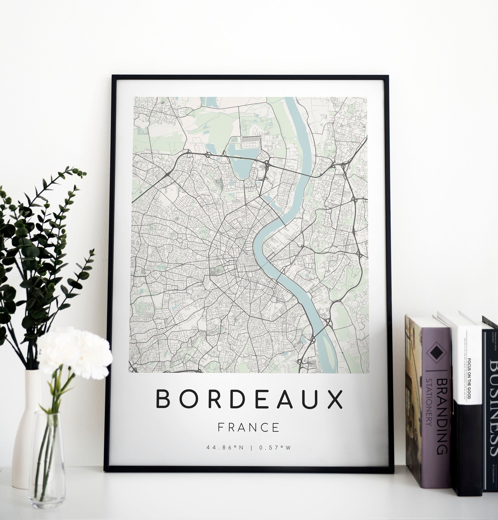 BORDEAUX France Map Print | Map of Bordeaux | Digital Wall Art ...