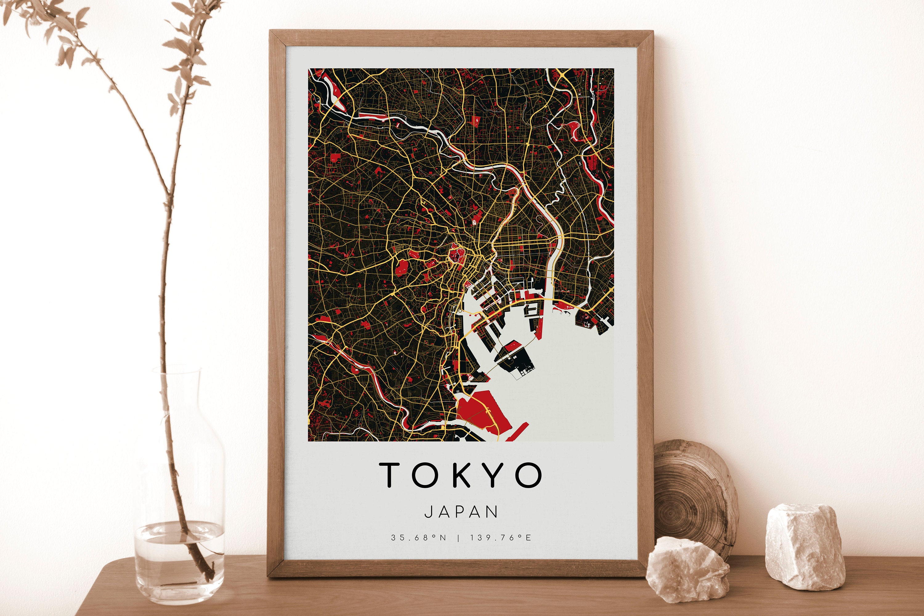 TOKYO Japan Map Print Map of Tokyo Digital Wall Art Tokyo City Map ...