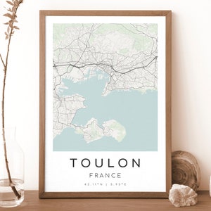TOULON France Map Print | Map of Toulon | Digital Wall Art | Toulon ...