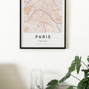 PARIS France Map Print | Map of Paris | Digital Wall Art | Paris City ...